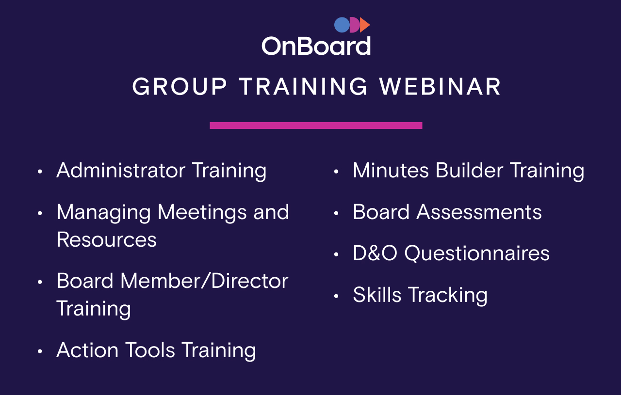 OnBoard Group Training Webinar Schedule – OnBoard Help Center