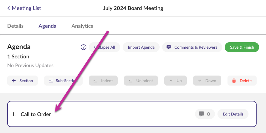 Creating the Meeting's Agenda and Uploading Documents – OnBoard Help Center