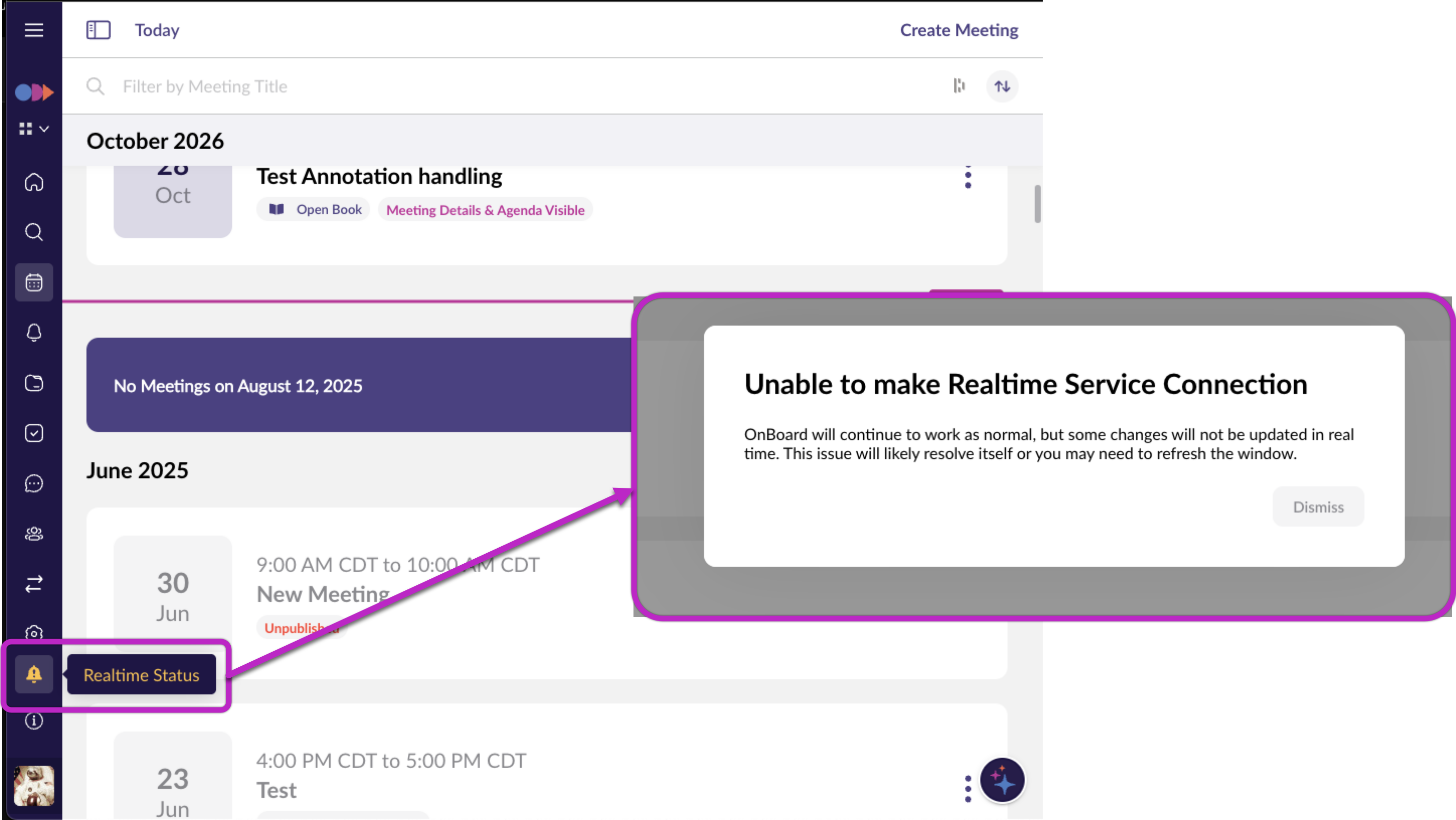 Understanding Network Connection Lost and Realtime Status in OnBoard – OnBoard Help Center