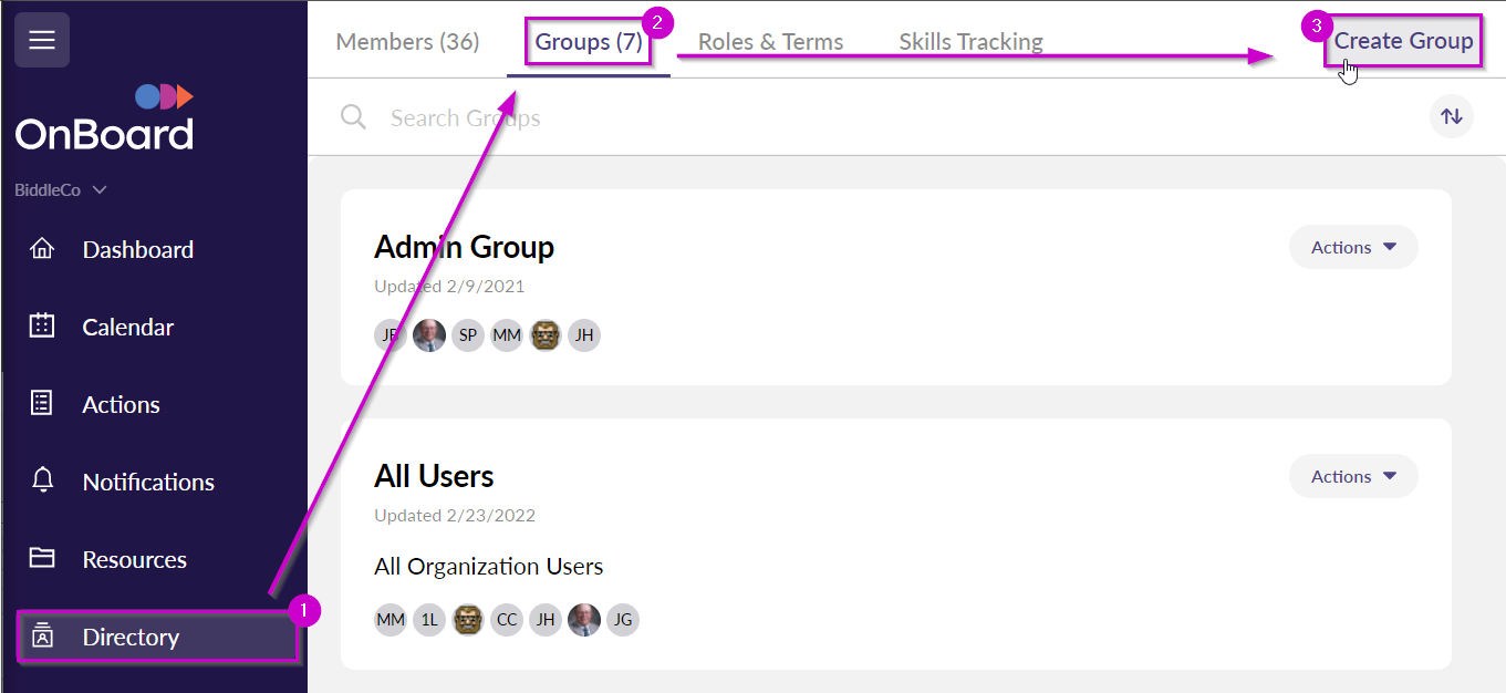 Creating and Managing Groups – OnBoard Help Center